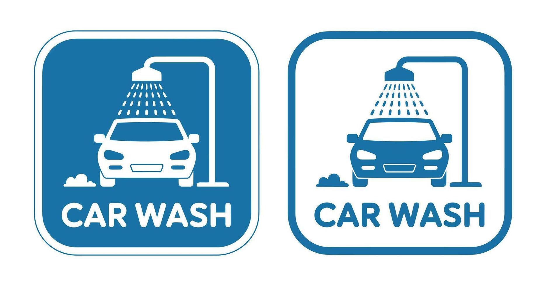 Two Car Wash Signs in Blue and White 67898716 Vector Art at Vecteezy