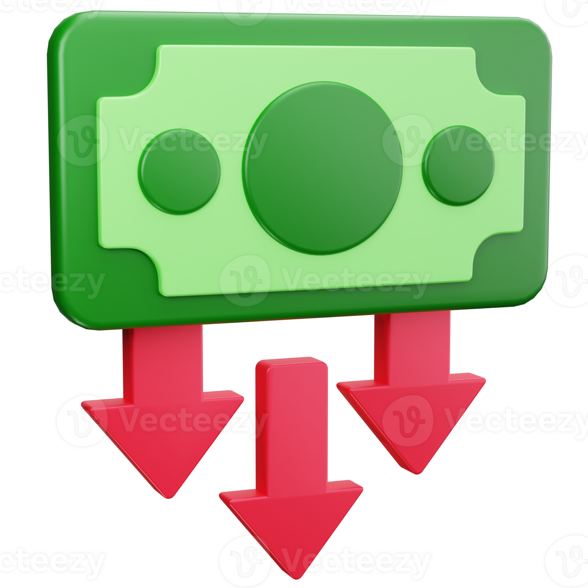 3D Icon Money Decrease Red Arrow 67950160 PNG