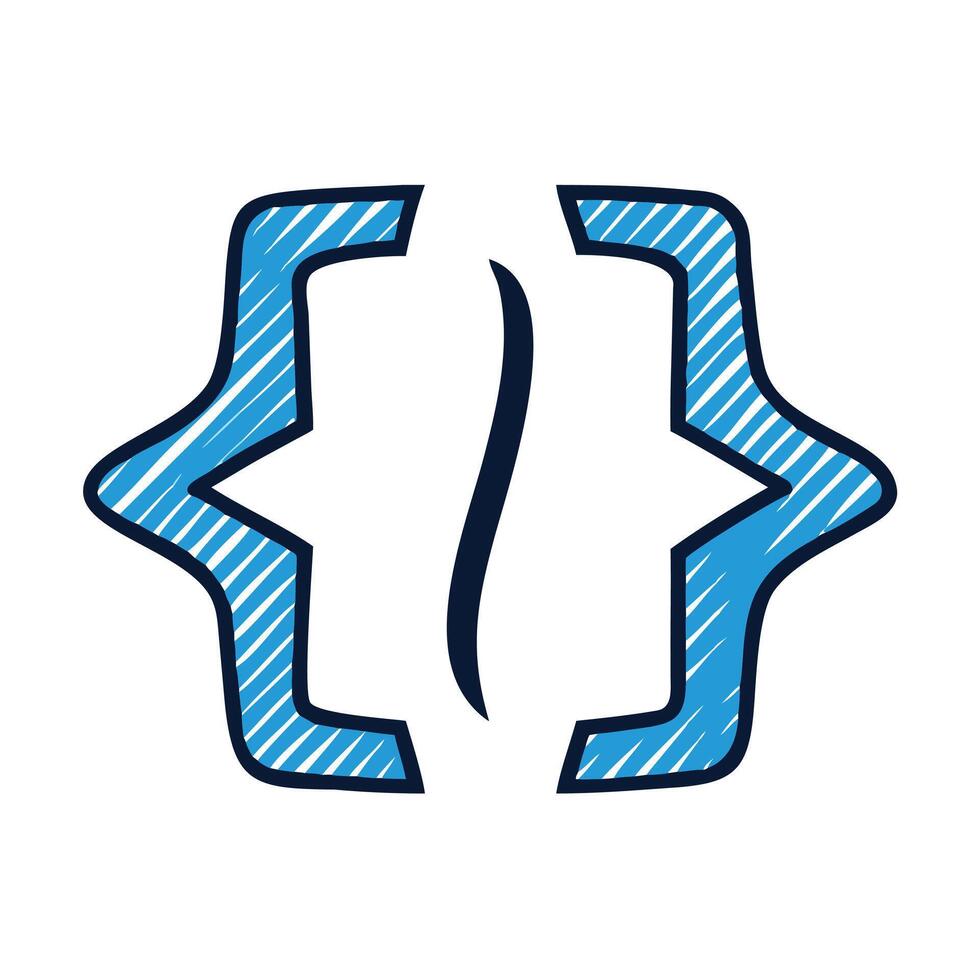 Blue code brackets represent programming isolated on white background 67966396 Vector Art at ...