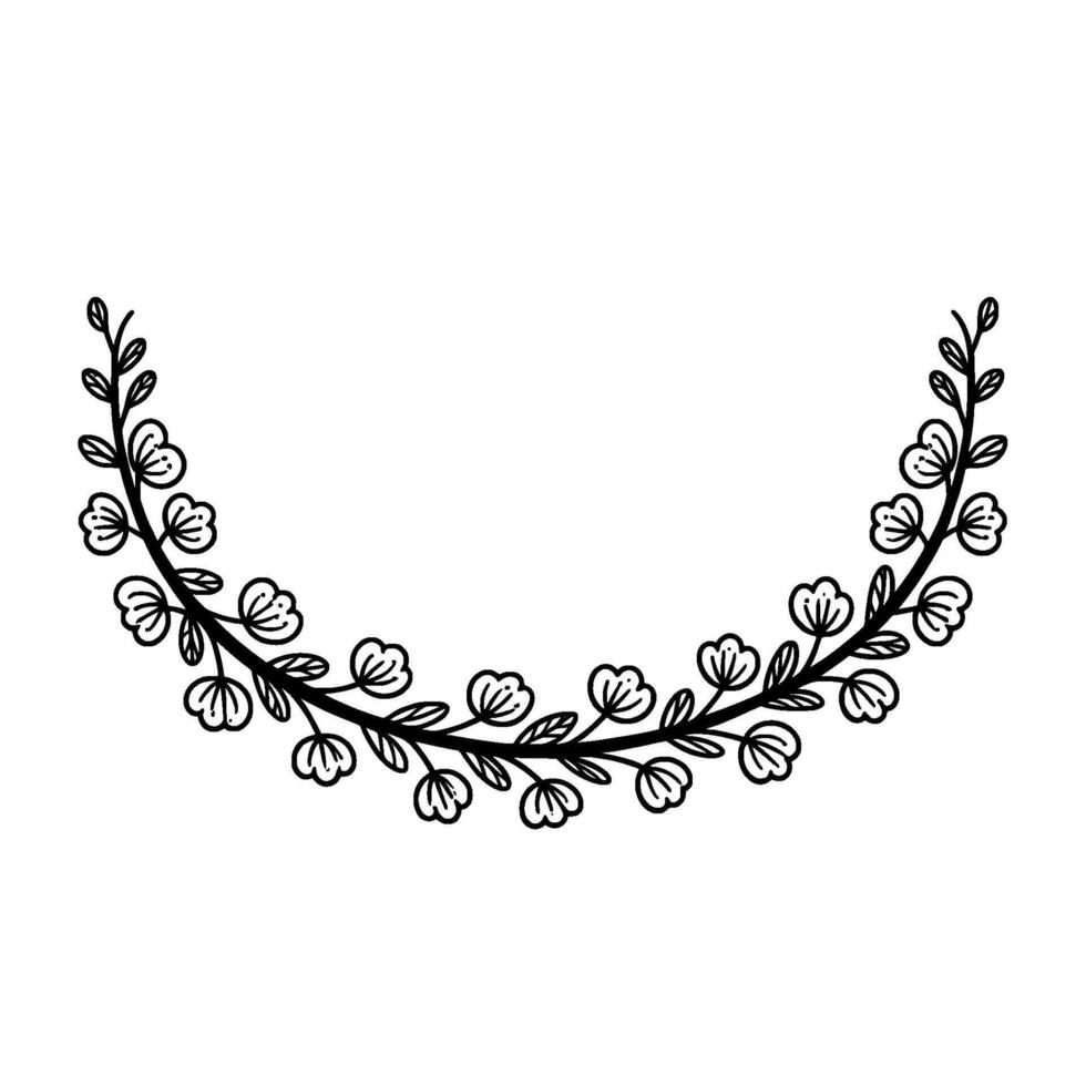 Delicate Floral Wreath, Minimalist - Line art 67980255 Vector Art at ...