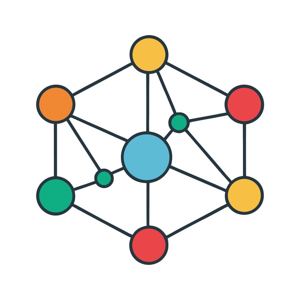Abstract Network Visualization Of Interconnected Nodes And Lines Representing Communication And