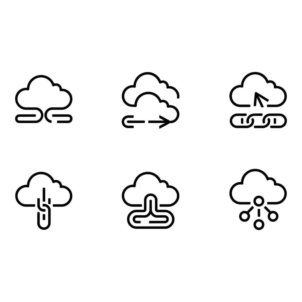 Cloud Computing Network Icons Modern Minimalist Line Art Set for Web and App Design 68041028 ...