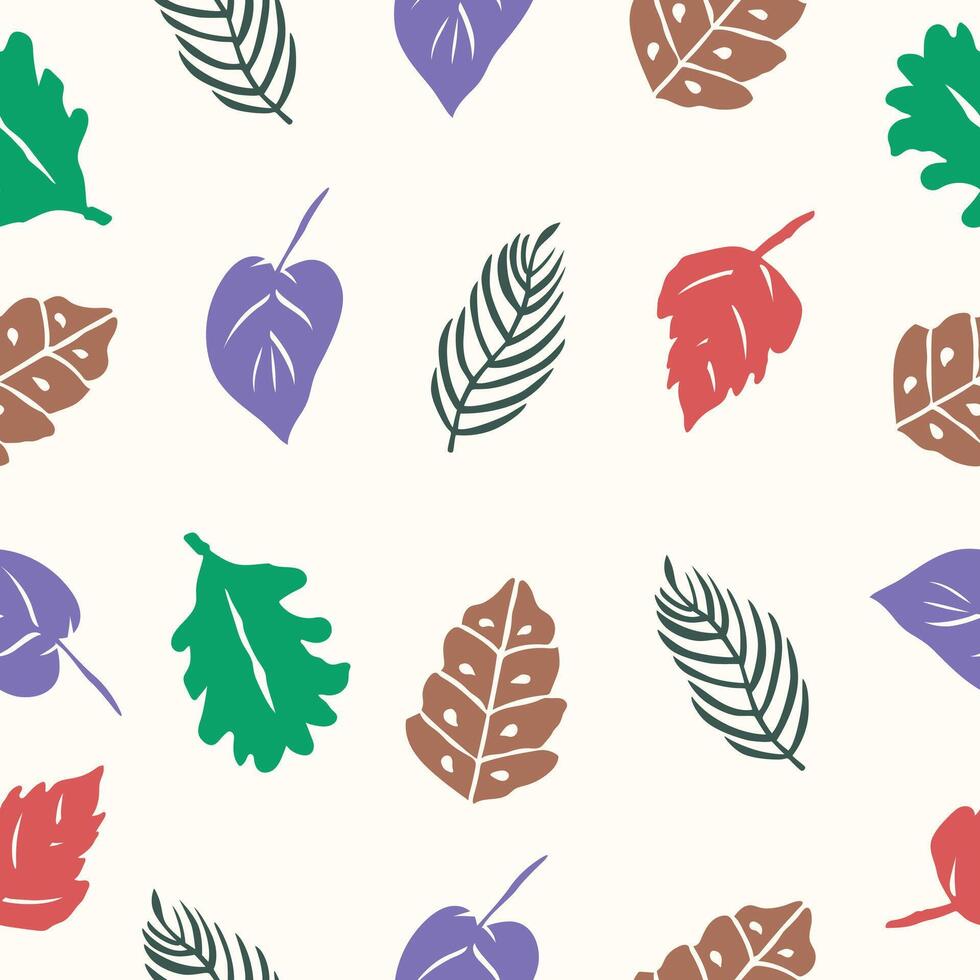 Colorful Seamless Leaf Pattern Design 68043774 Vector Art at Vecteezy