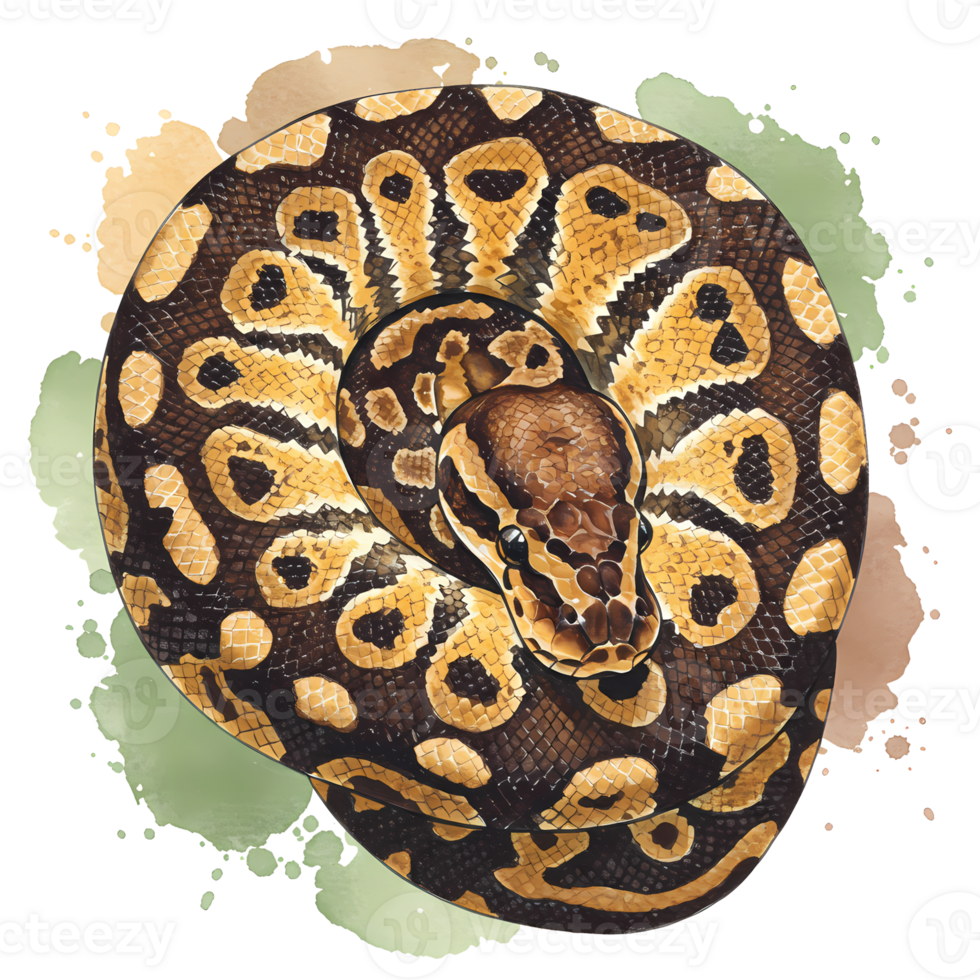 A captivating ball python illustration showcasing its intricate ...
