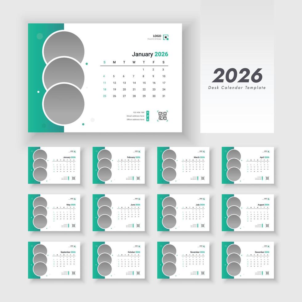 escritorio calendario modelo 2026. semana comienzo en domingo. calendario 2026 planificador ...