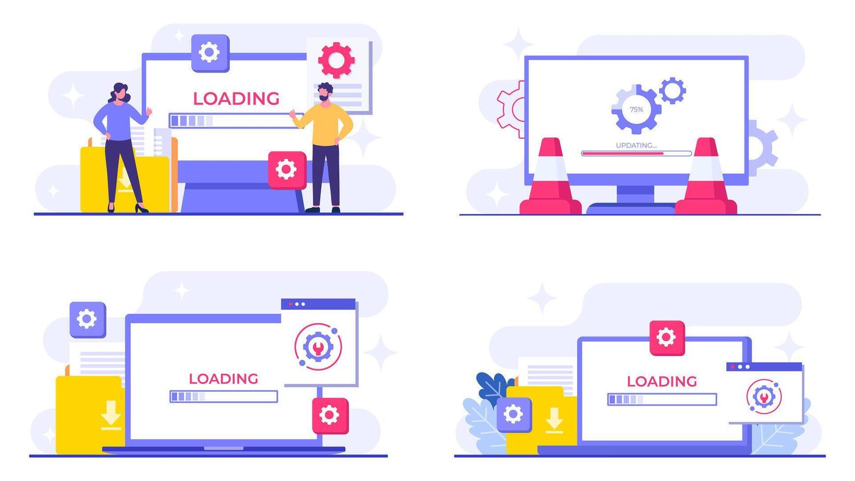 Loading Animation Design Concepts for Websites 68102421 Vector Art at ...