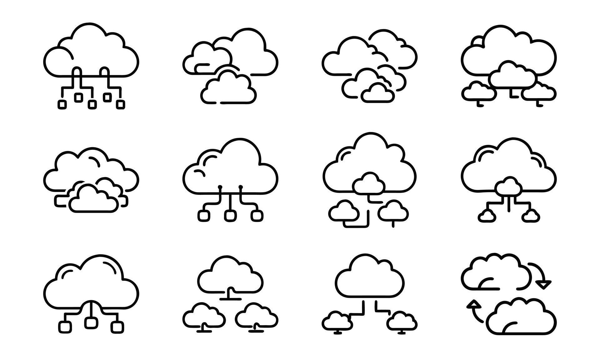 Cloud computing icons set, cloud computing cloud computing cloud ...