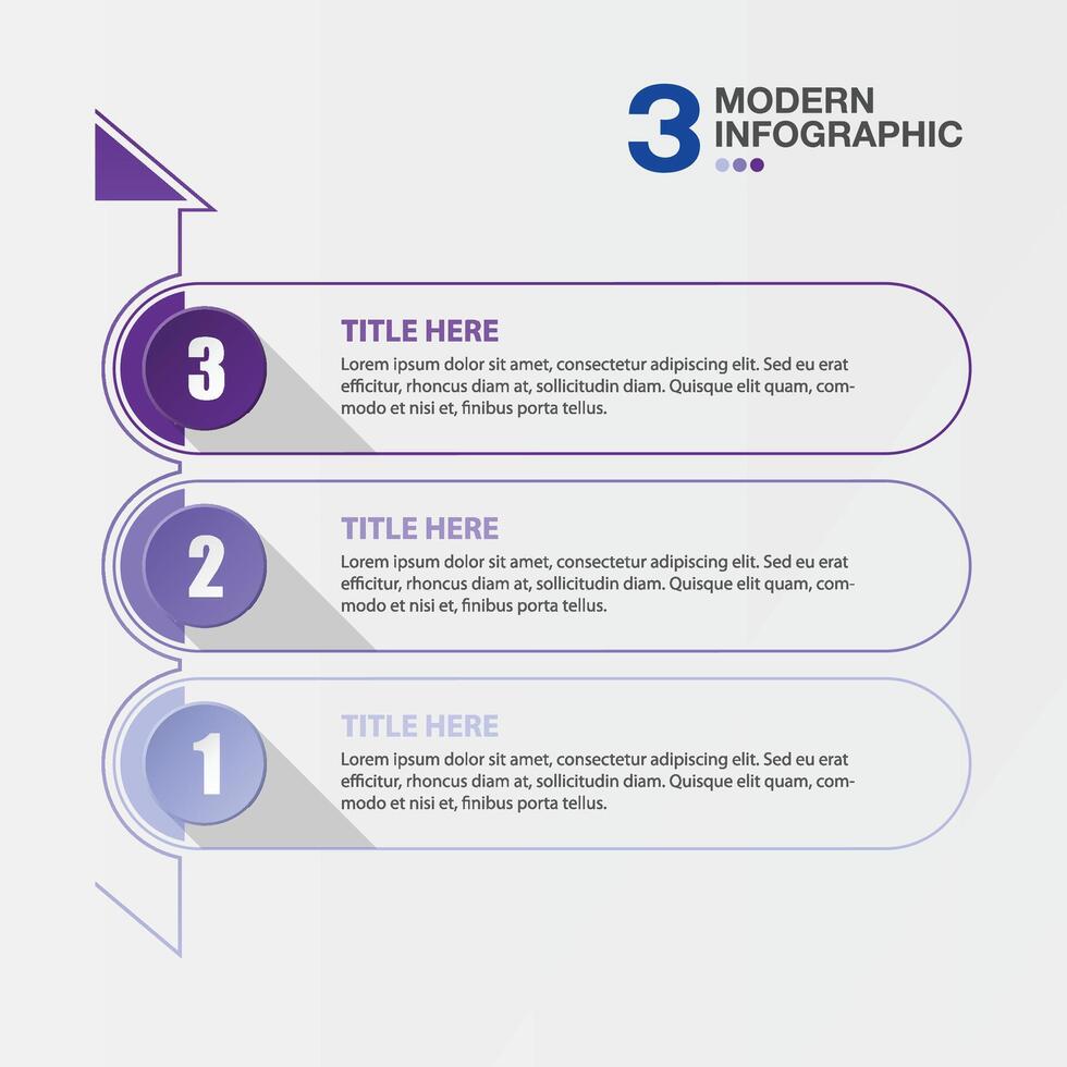 Modern infographic with 3 steps, process or options, process chart, Used for process diagram ...