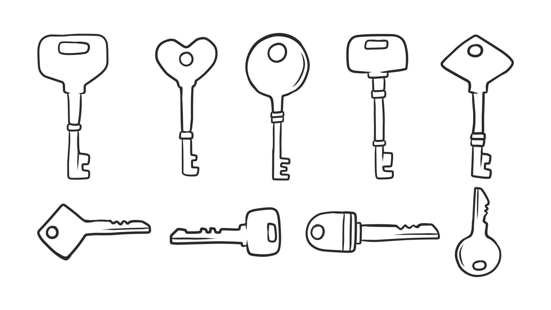 Collection Of Hand Drawn Keys Representing Access Security And Opportunities 68139919 Vector