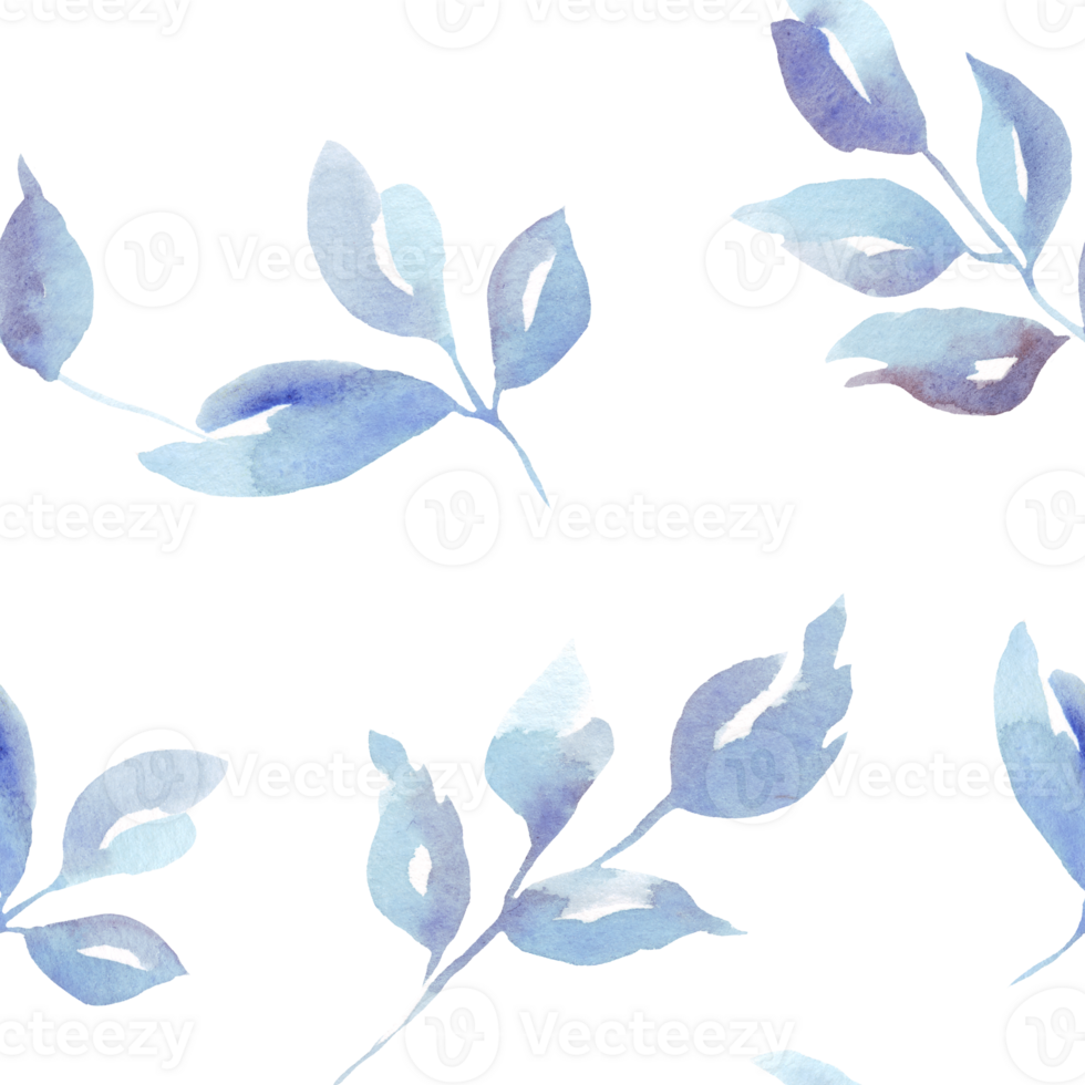 Blue leaves. Seamless pattern 68199878 PNG