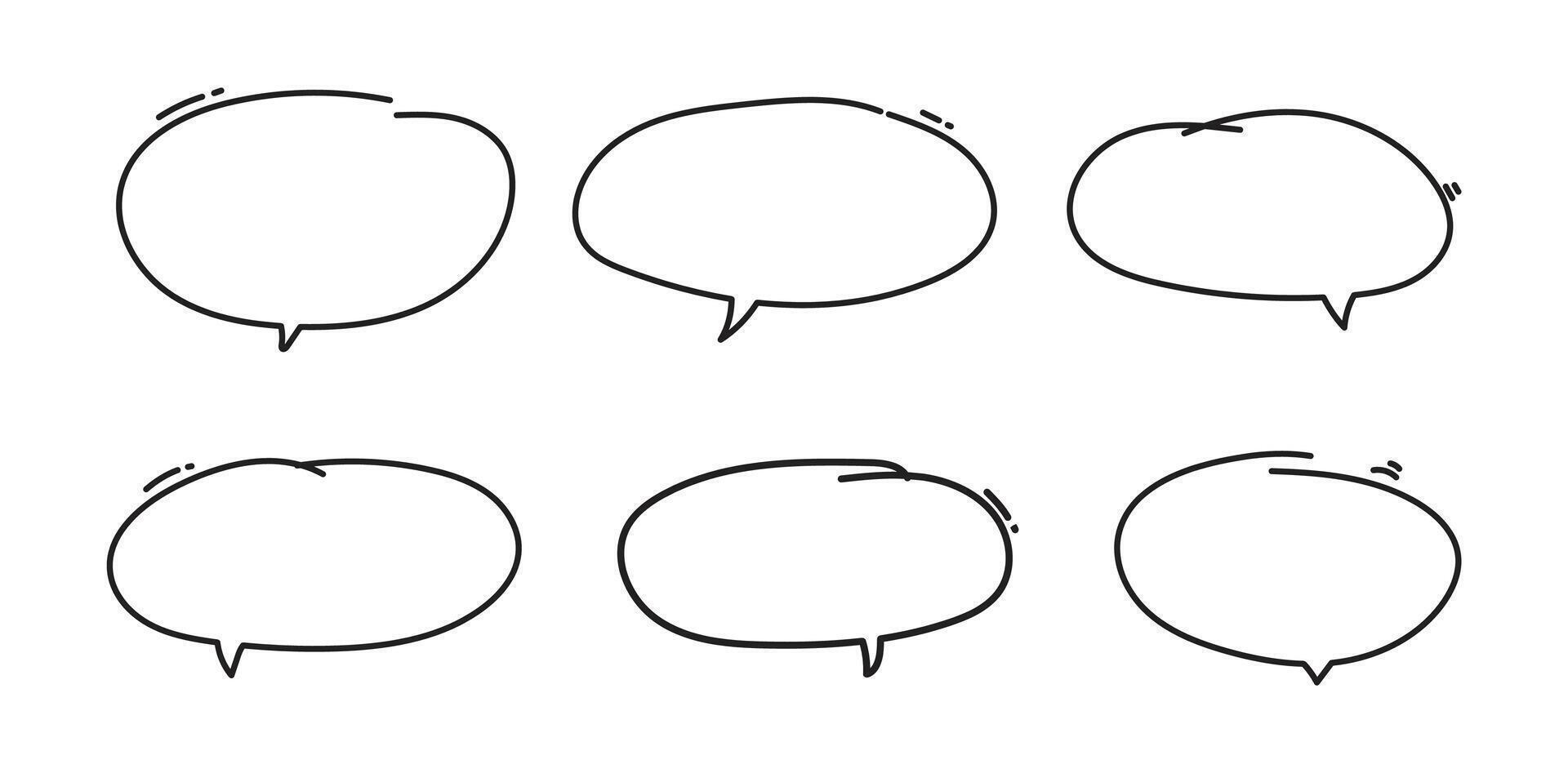 Hand-drawn oval speech bubble collection. 68223767 Vector Art at Vecteezy