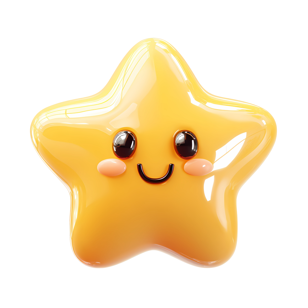 Cute Smiling Yellow Star on Transparent Background 68232677 PNG