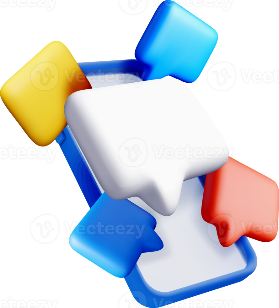 Colorful 3D Speech Bubbles and Smartphone Design 68233716 PNG