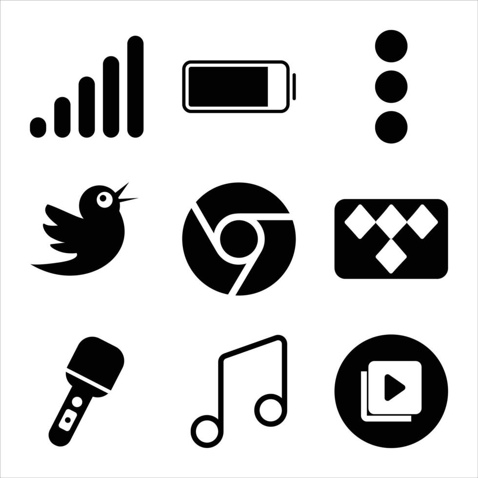 Mobile App Icons Black And White Art For Design Interface Ui And Ux 68253316 Vector Art At Vecteezy