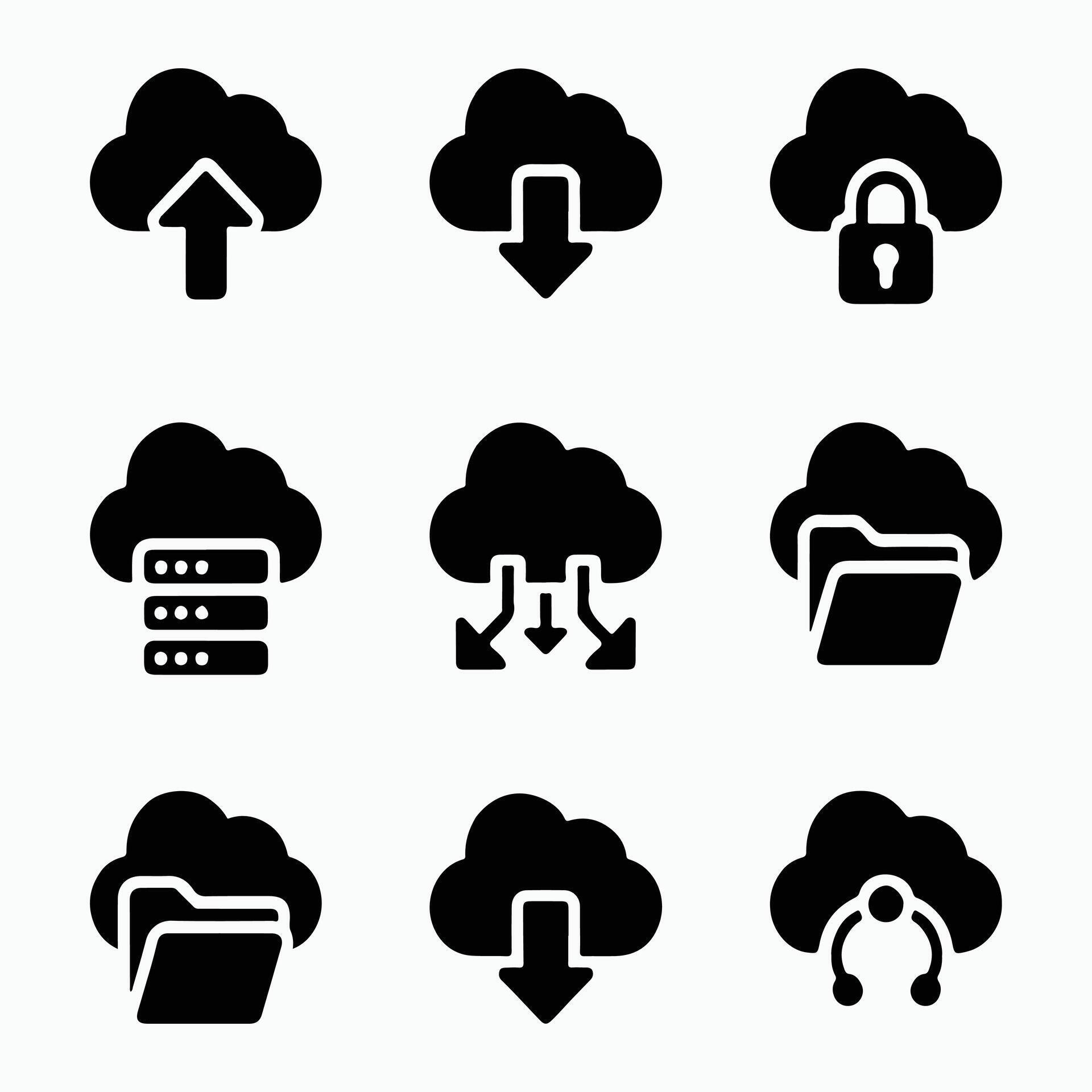 Clean Cloud Computing Collection for Data and Platform Services 68263490 Vector Art at Vecteezy