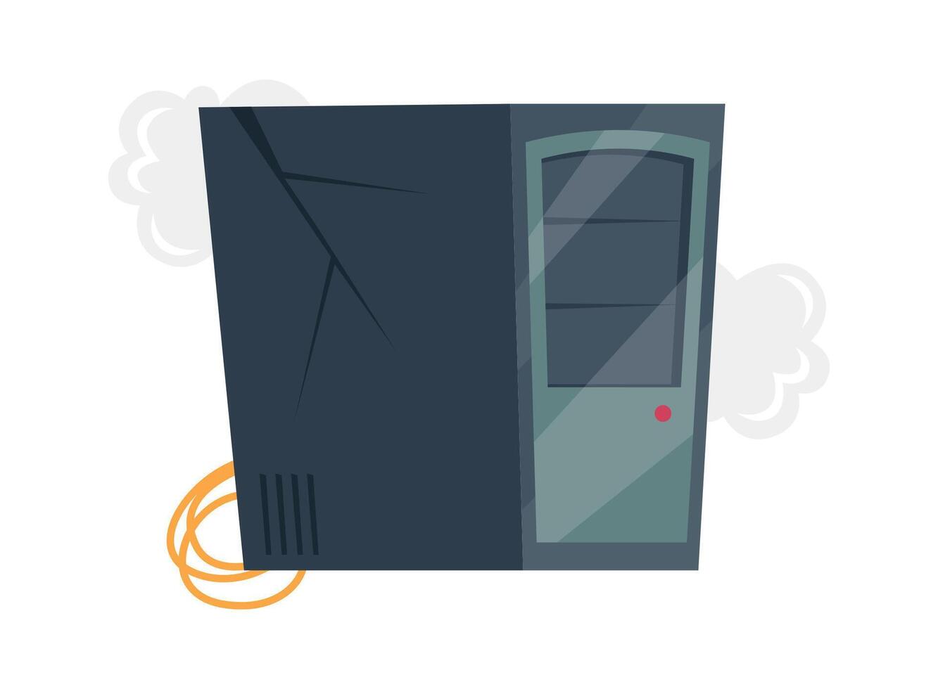 Broken computer system unity illustration Electronic device element ...