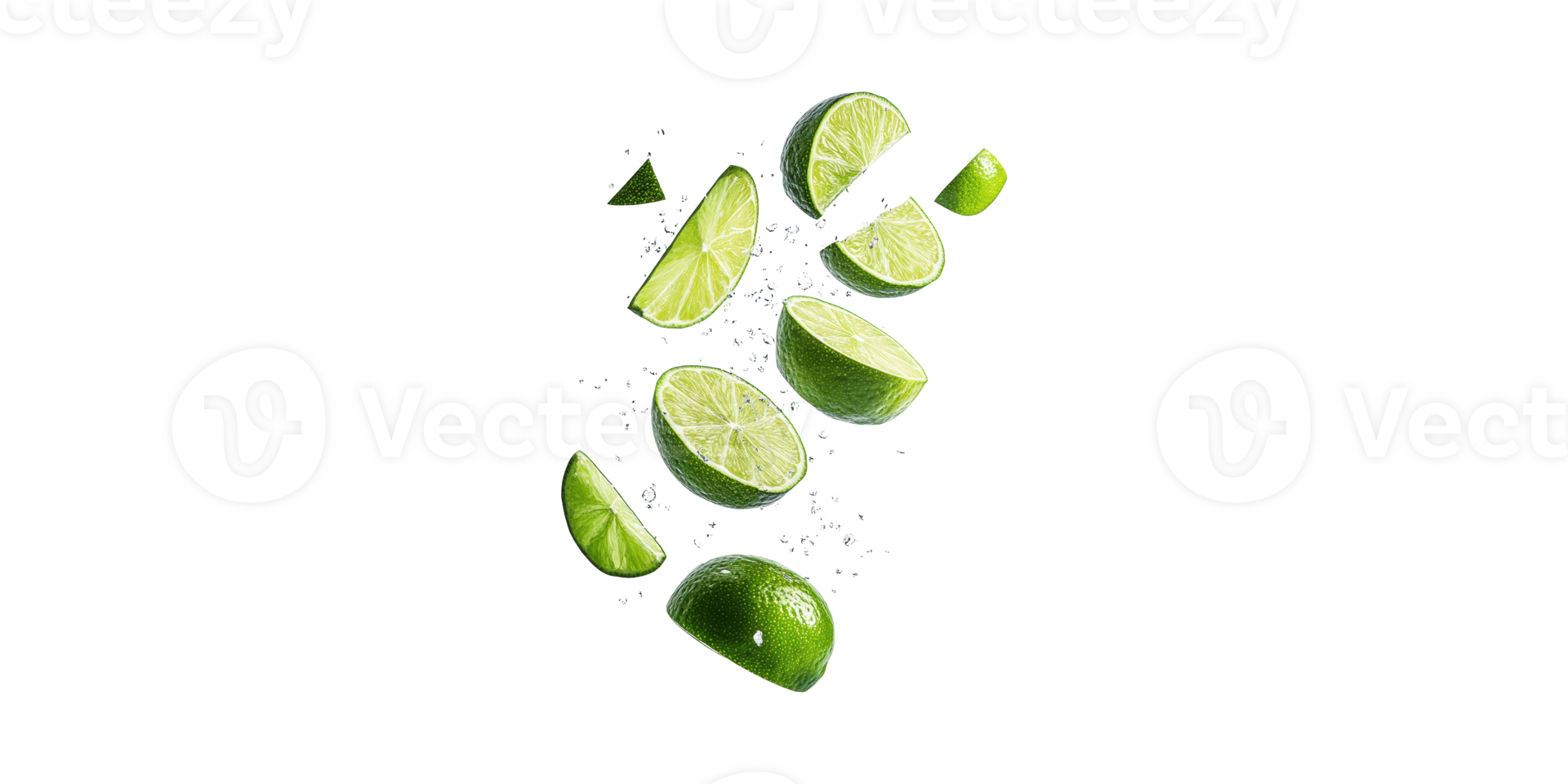 Fresh Lime Slices With Water Splash. Refreshing Citrus And Hydration Concept Isolated On ...