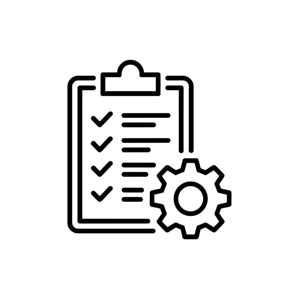 Checklist With Gear Icon Representing Process Management And Task Completion 68312282 Vector Art