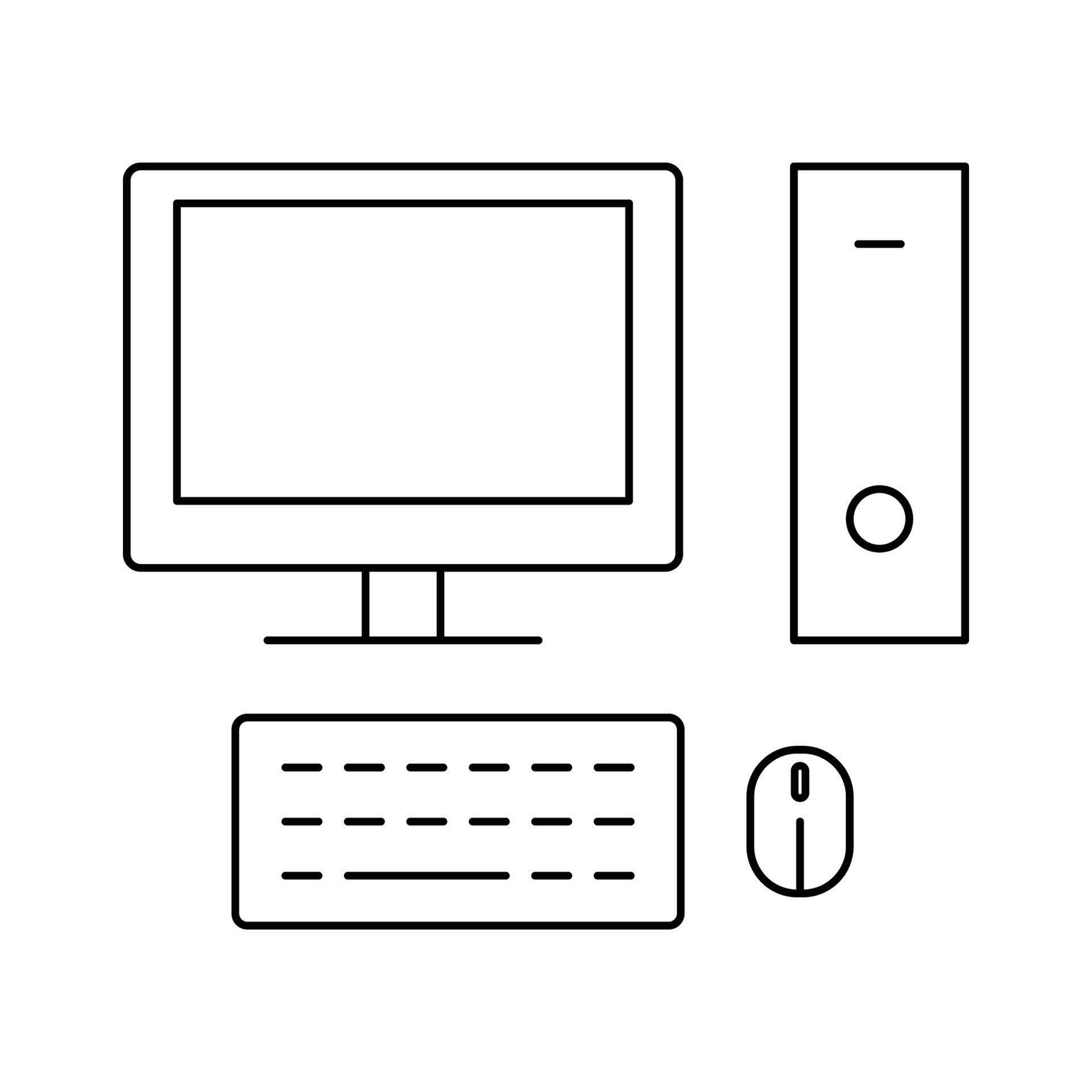 Minimalist Desktop Computer Setup with Monitor, Keyboard, and Mouse Elements 68313496 Vector Art ...