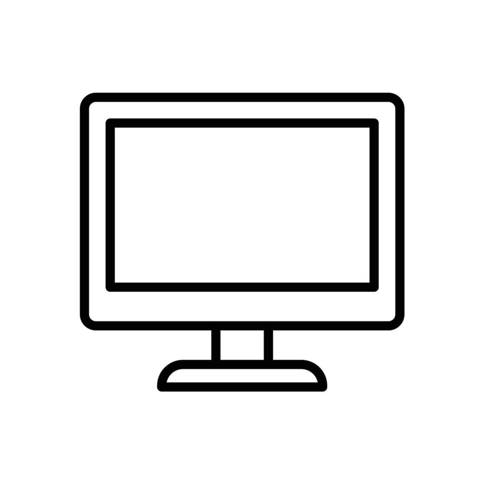 Minimalist Computer Monitor Outline with Blank Screen for Digital ...