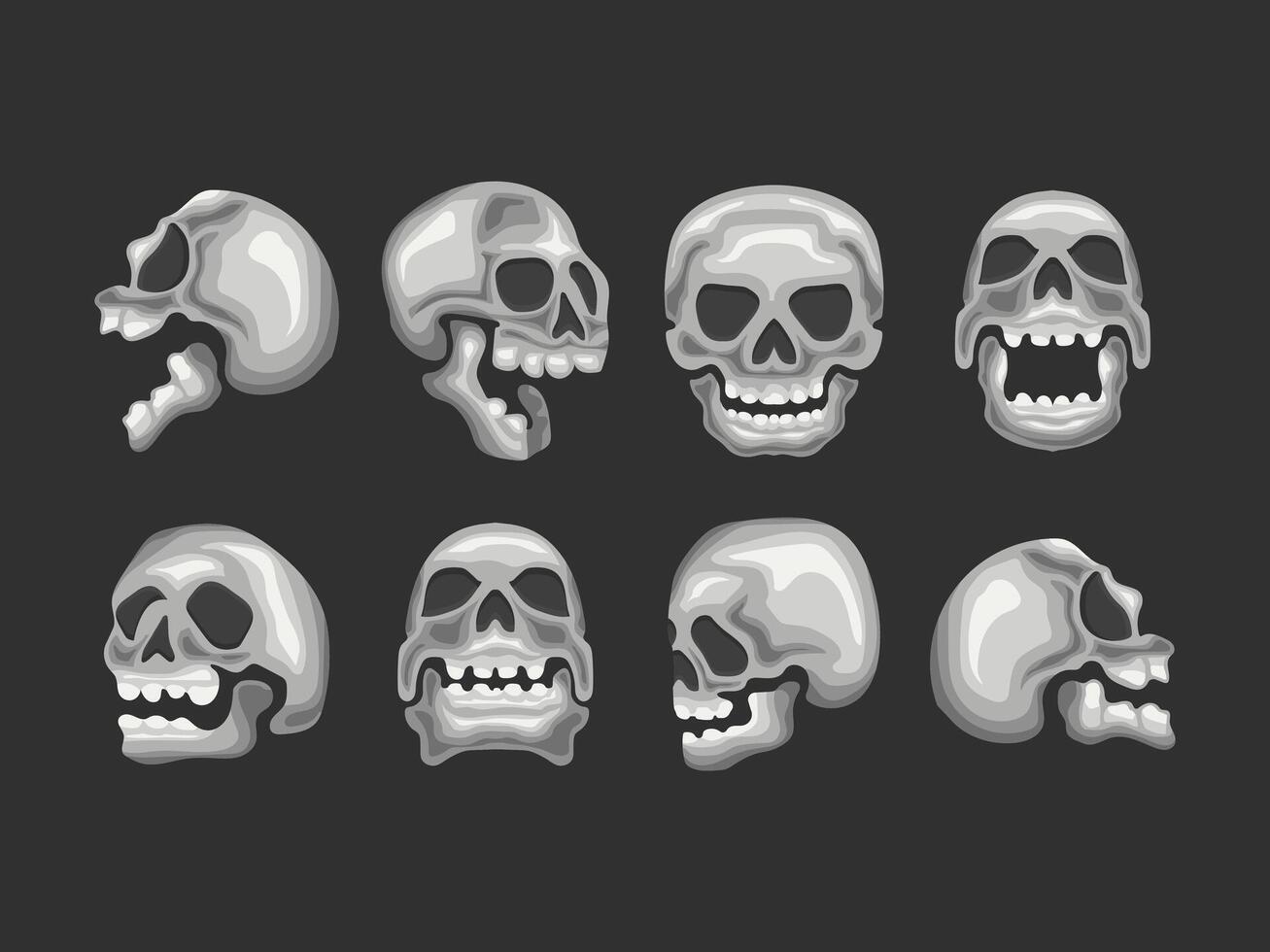 a set of different skull faces with different expressions 68352701 Vector Art at Vecteezy