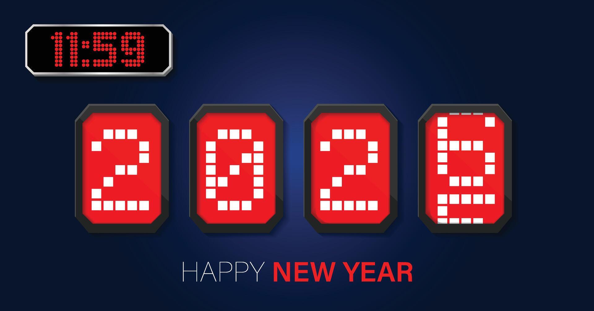 New Year 2026 Countdown with Digital Display 68444650 Vector Art at ...