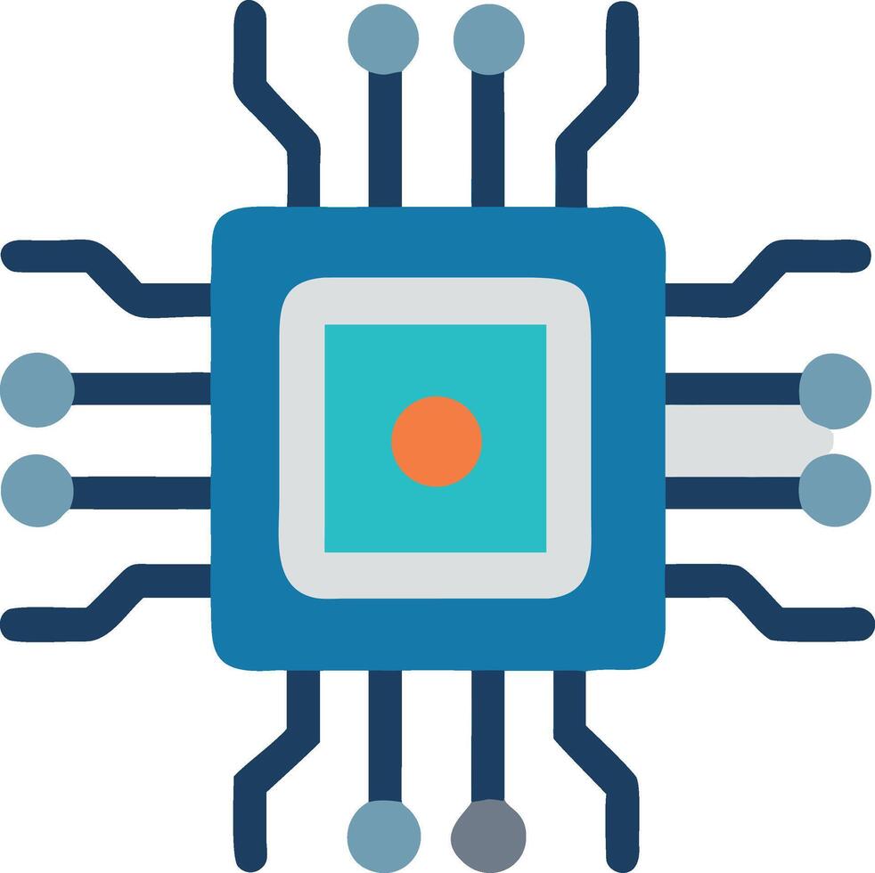 Blue circuit board with orange dot technology computer 68477227 Vector ...
