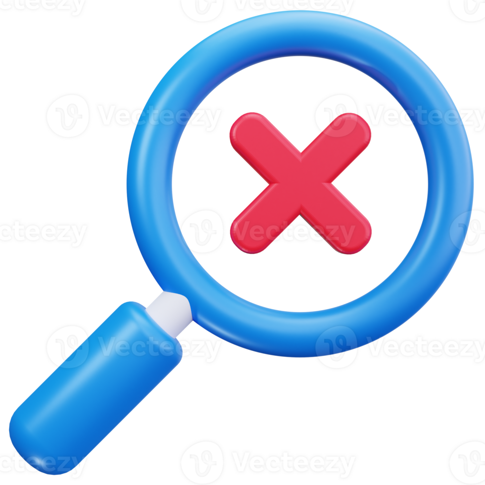 3D Icon Search Error Result Failed 68511616 PNG