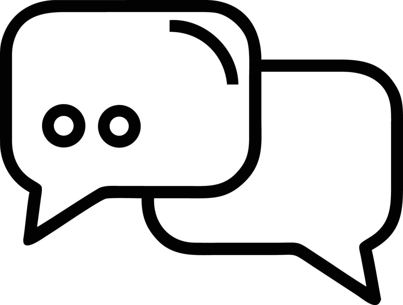Two speech bubbles icon, simple line art style message conversation 68527960 Vector Art at Vecteezy