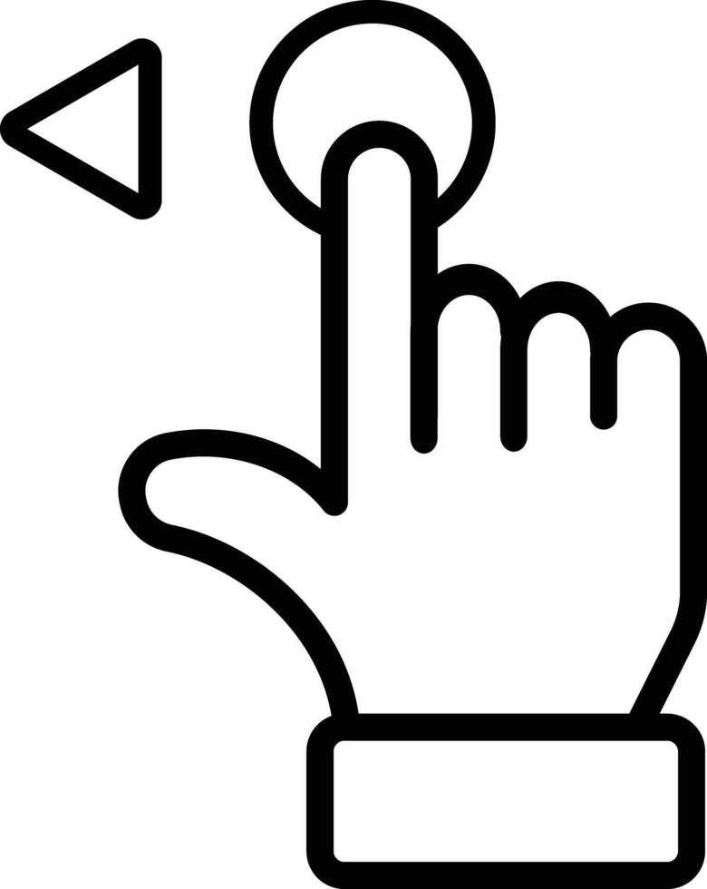 Hand Finger Swipe and Drag Left Line Icon, Touchscreen gesture line icon. Slide left arrow sign ...
