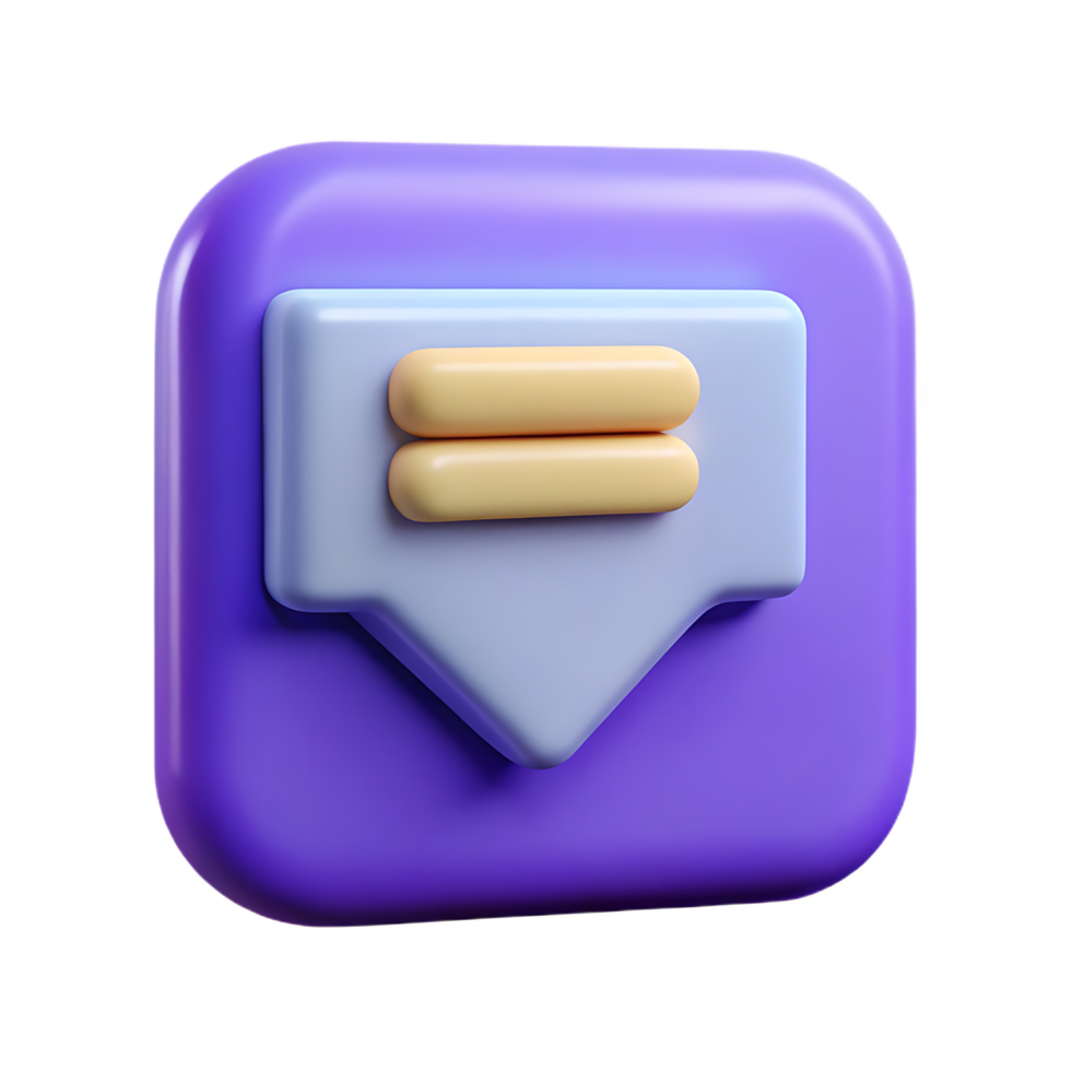 Modern dialogue bubble icon, 3D rendering on transparent background 68537430 PNG