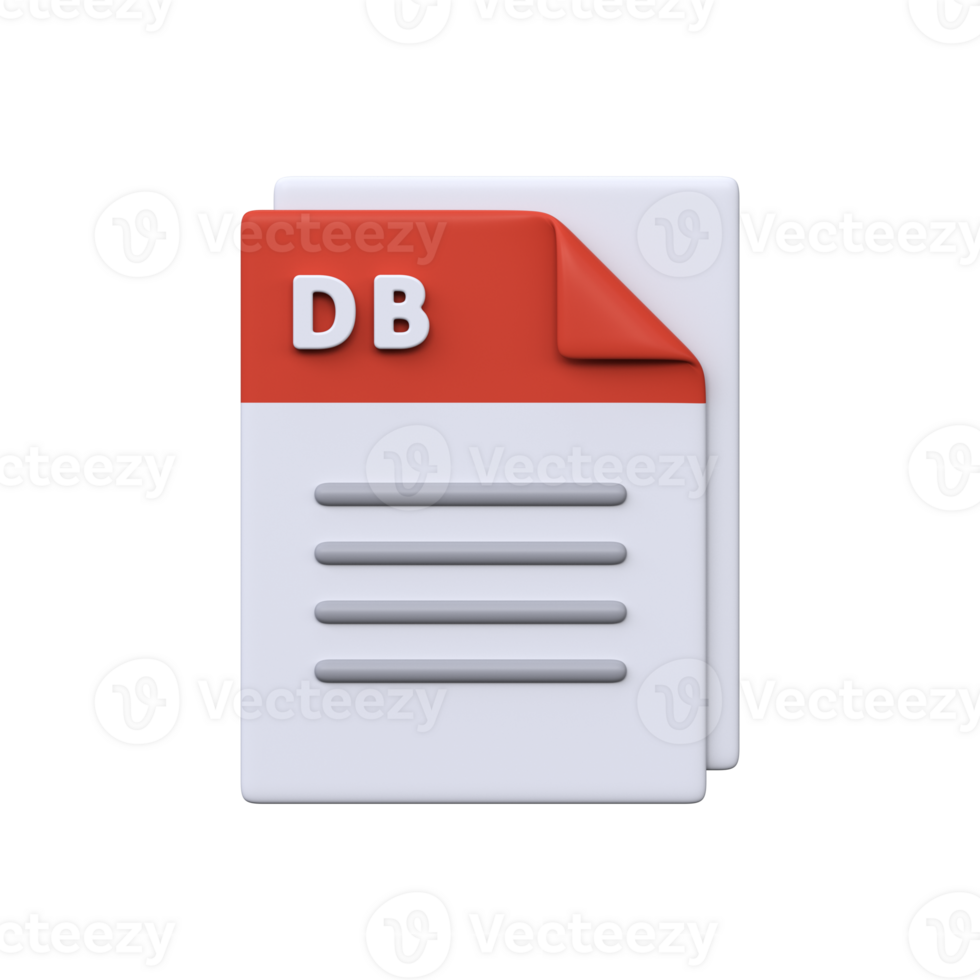 DB file, format, 3D icon. Database file for storing structured information, records, and ...