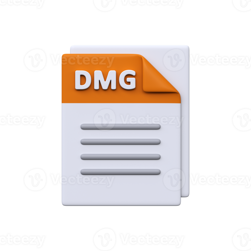 DMG file, format, 3D icon. Disk image format for macOS applications and software installation ...