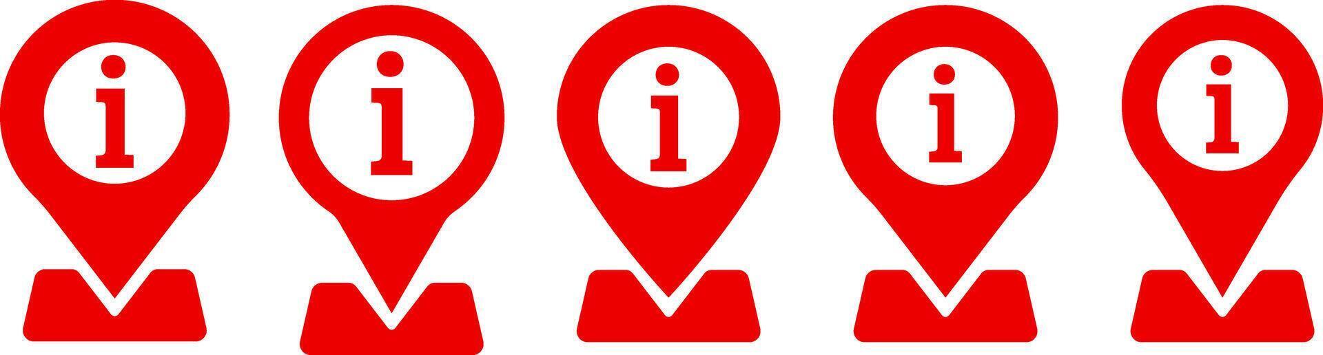 Location pin icon set. Map markers. Information symbol. Alert pin warning icon design. Map ...