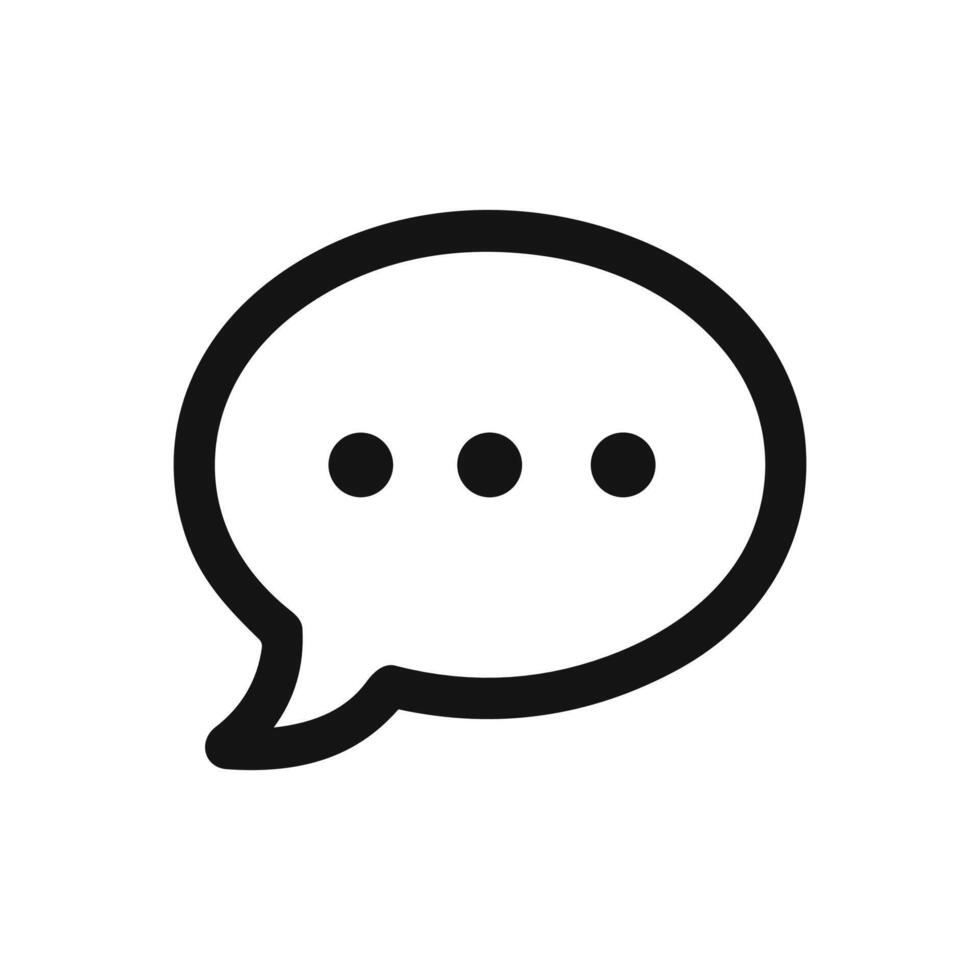 Simple Outline Speech Bubble Dots Communication Message Icon 68603005 Vector Art at Vecteezy