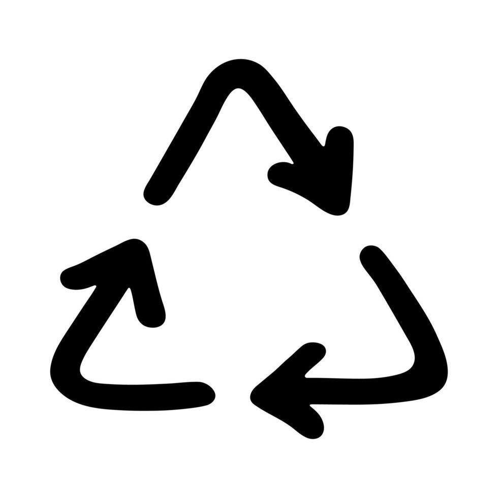 Black thirty six Hand drawn recycle arrow icon Recycling resources ...