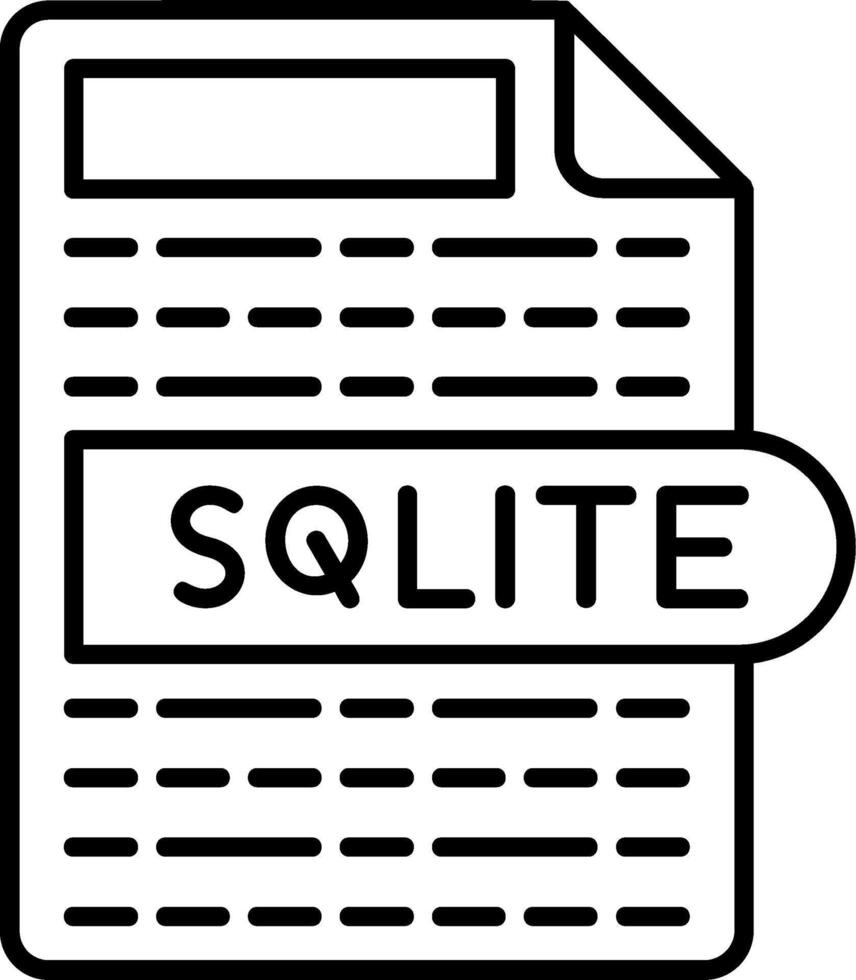 SQLITE Outline Style Icon 68616786 Vector Art at Vecteezy