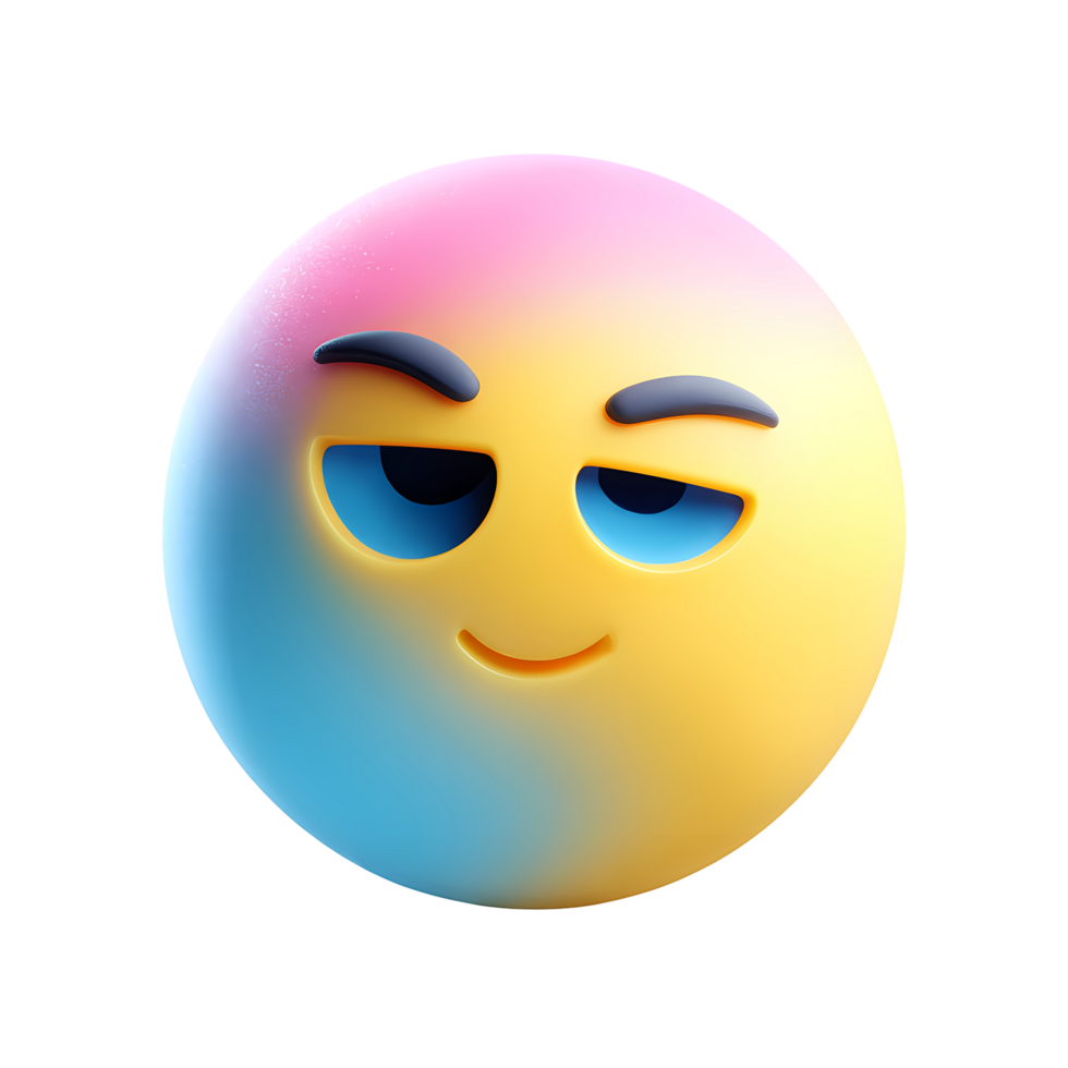 Smirking Emoji with Gradient Colors on transparent background smirking emoji 68622665 PNG