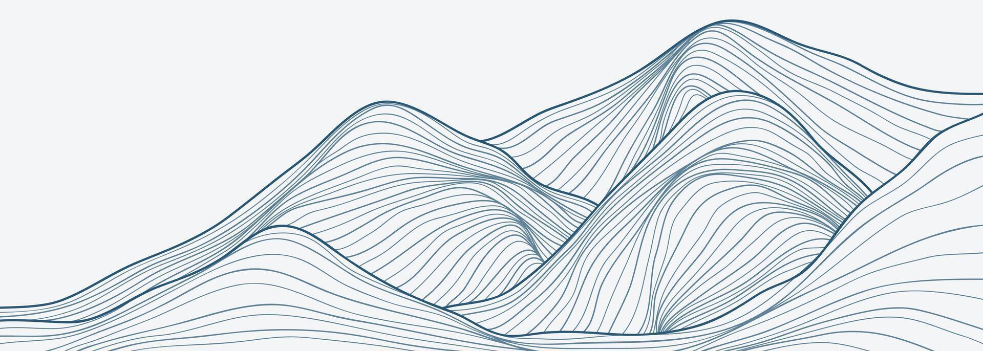 Mountain line arts illustration Hand drawn style. Abstract mountain contemporary aesthetic ...