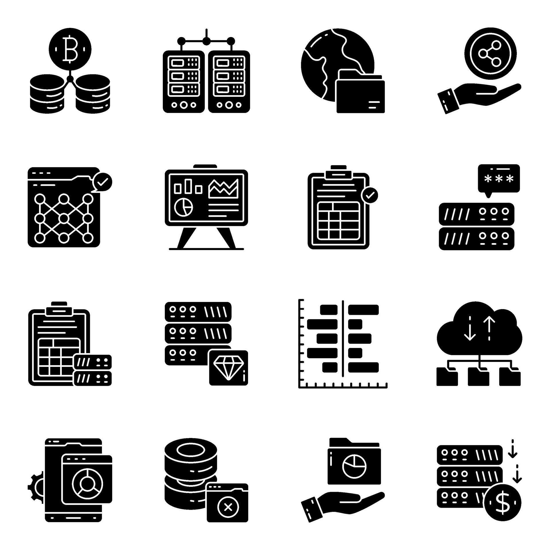 Set of Sql Solid Icons 68692283 Vector Art at Vecteezy