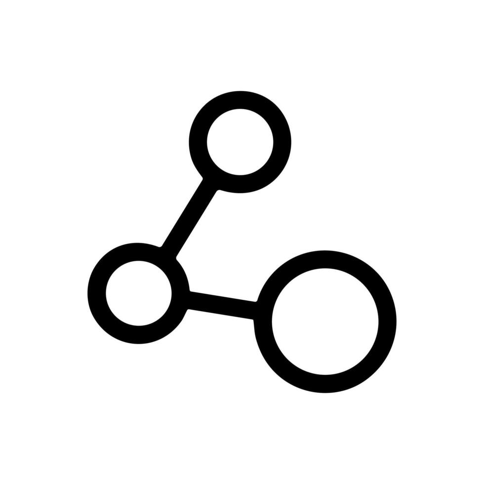 Simple Outline Connection Network Nodes Relation Link Black and White ...