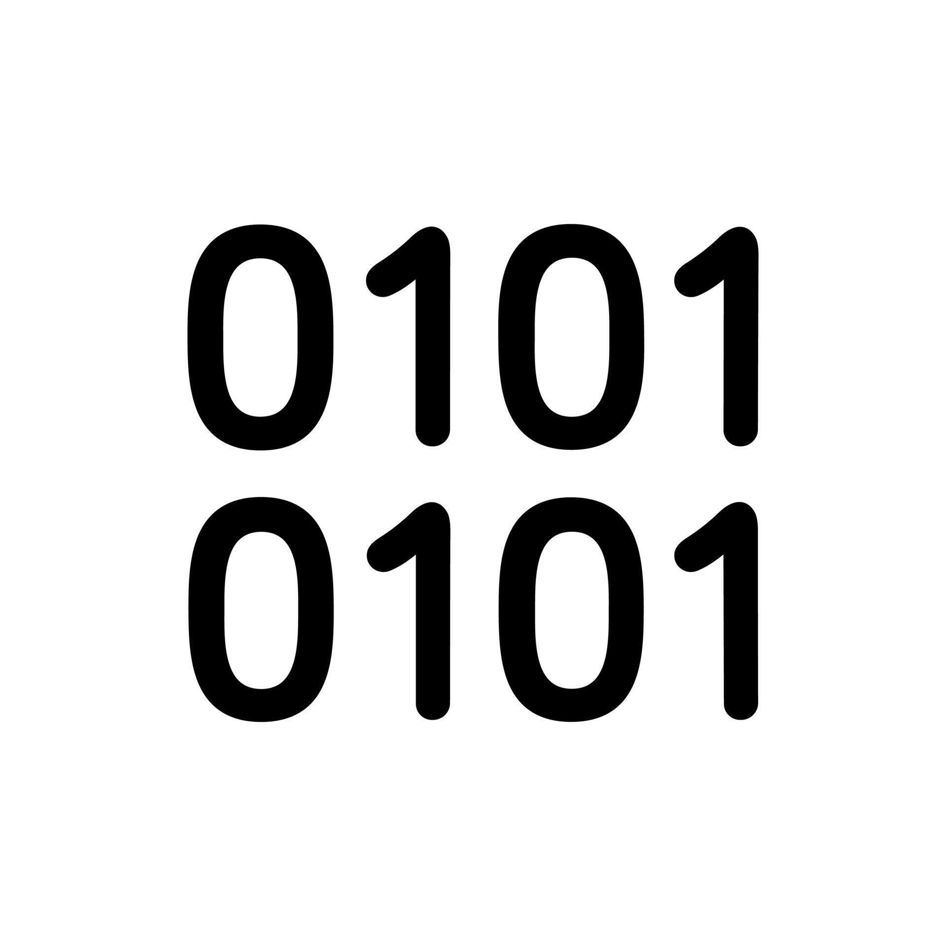 Simple Bold Two Rows Binary Code Numeric Symbol Representation 68739594 ...