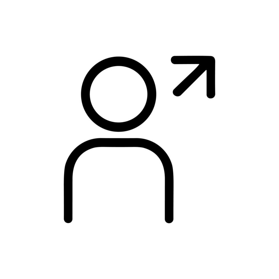 Simple Outline Account Login Icon with Arrow Sign for User Interface ...