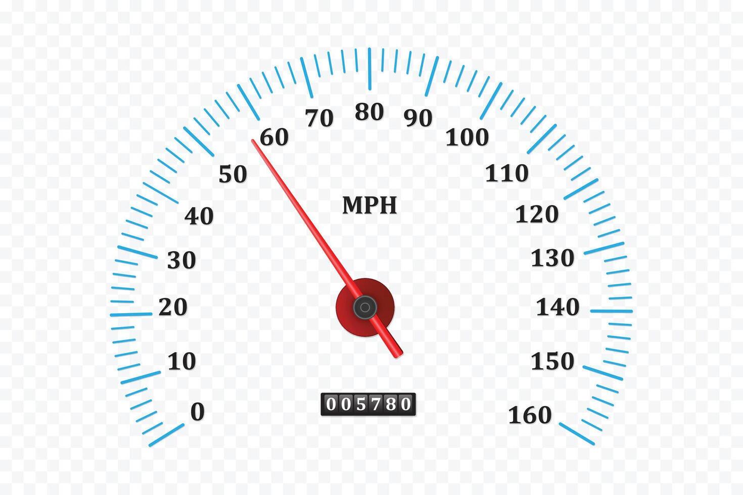 Realistic analog speedometer car red odometer rpm dial counter gauge ...