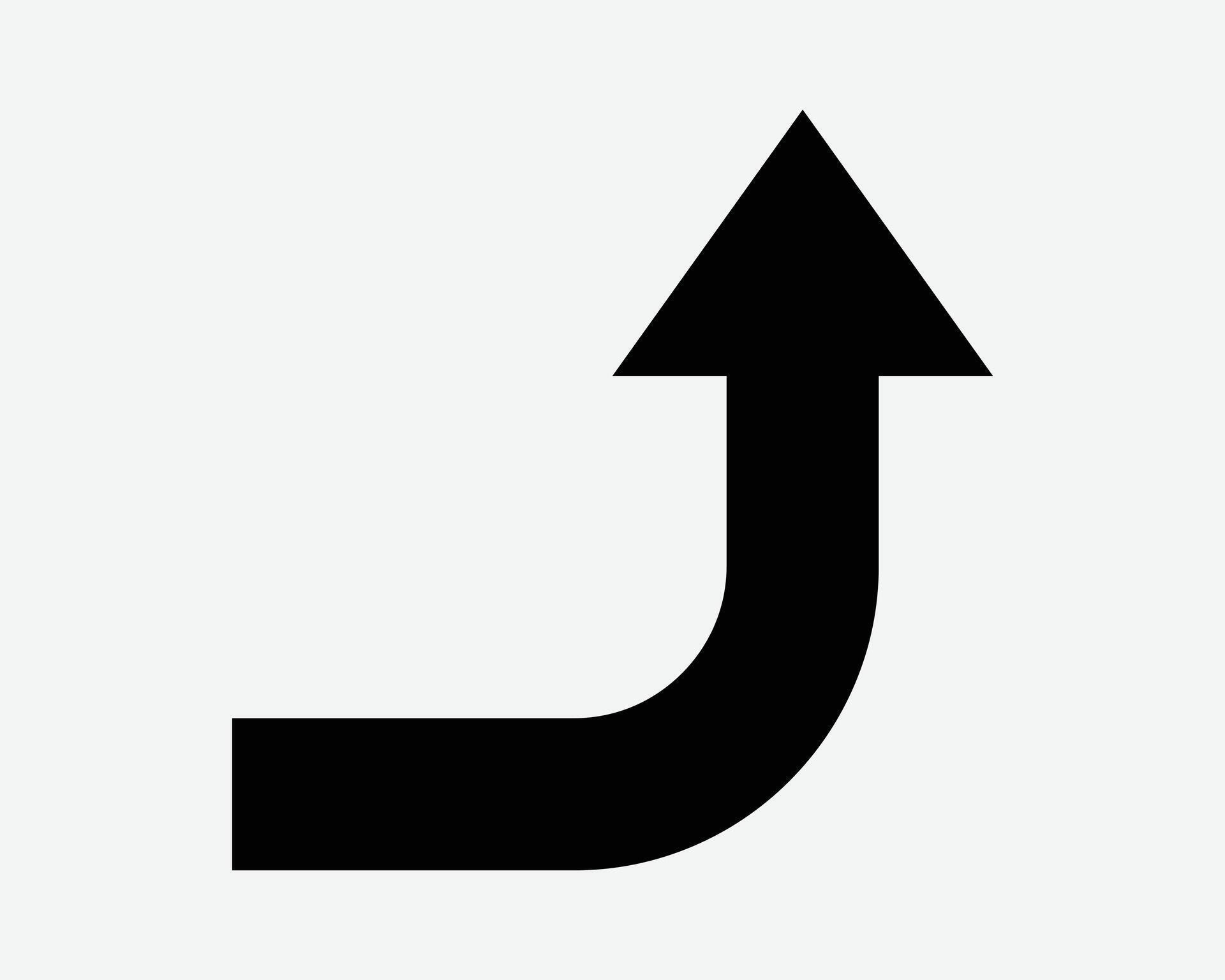 Right Turn Up Turning Arrow Direction Navigation Point Pointing Enter Ahead Entrance Exit ...