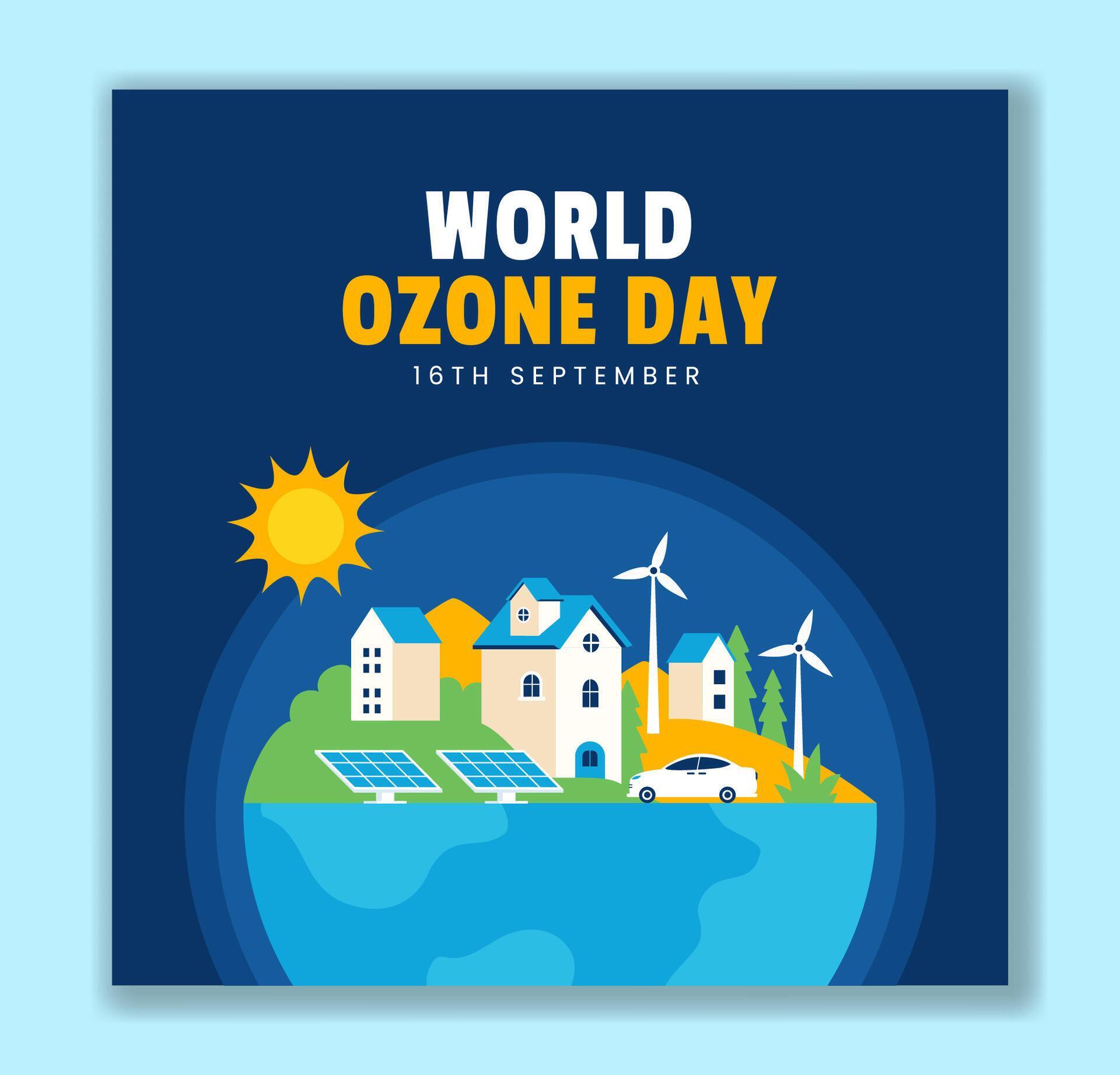 Illustration for World Ozone Day with Hand Drawn Elements and Cartoon Background 68776033 Vector ...