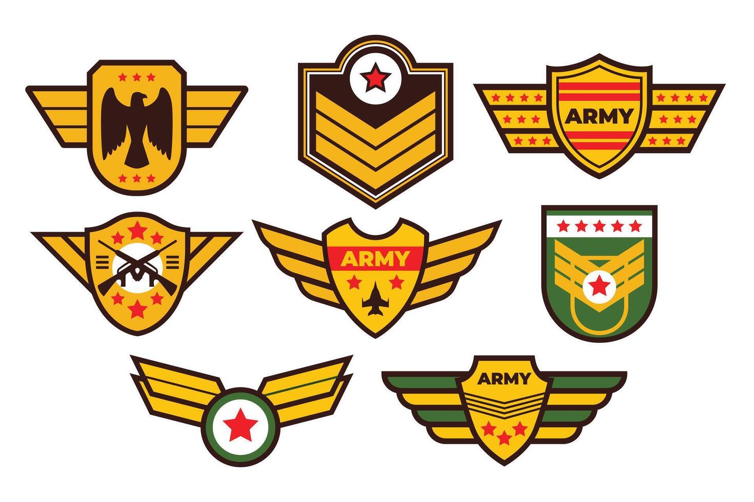 Set of military army badges, Army special forces, military specialists badges set, Logos of ...