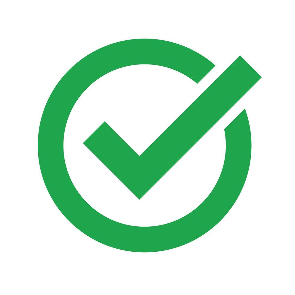 Green check marks enclosed in circular outlines representing validation ...