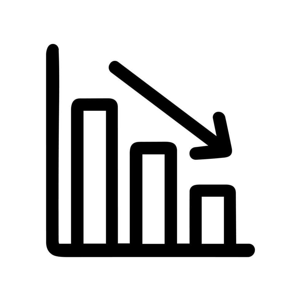 Simple Line Art Decrease Chart Icon Illustration for Financial Report 68804225 Vector Art at ...