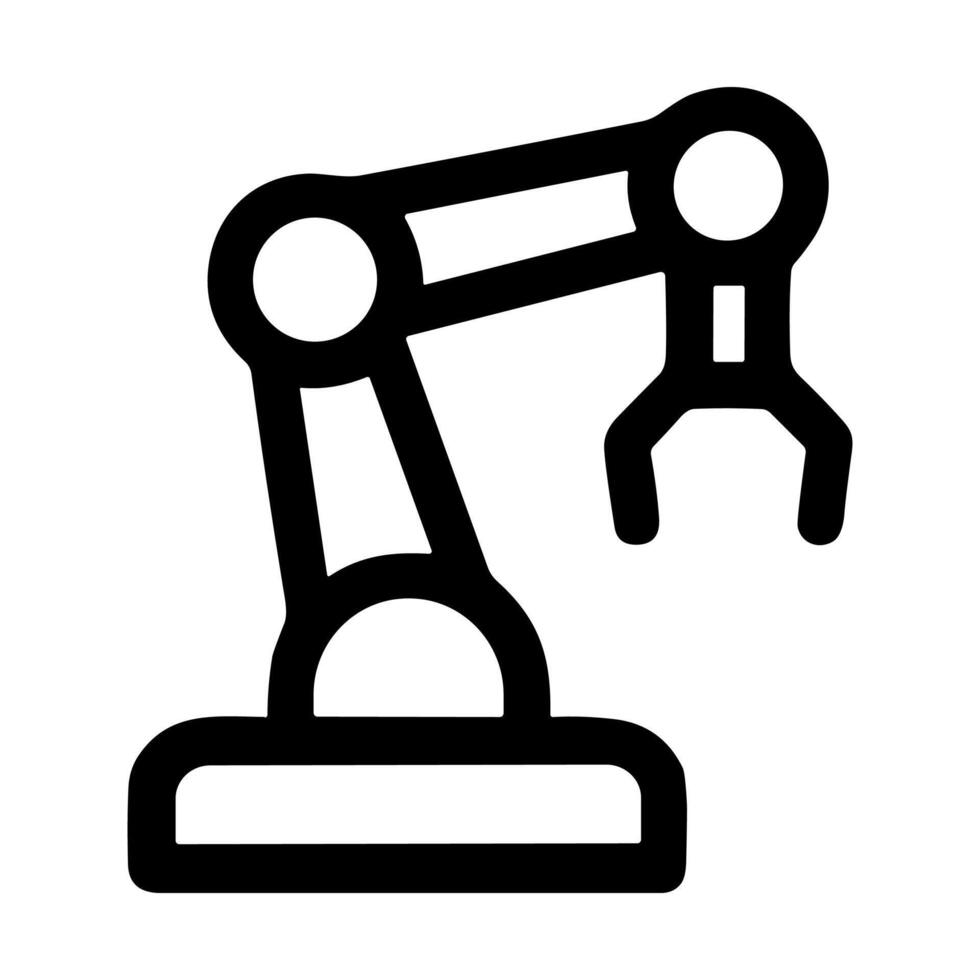 Minimalist Outline Industrial Robot Arm Symbol Automated Manufacturing Technology Icon 68804872